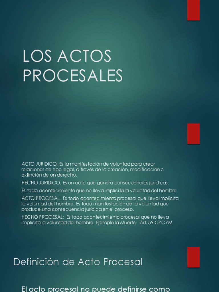 Los fundamentos y clasificación de los actos procesales | PDF | Ley ...