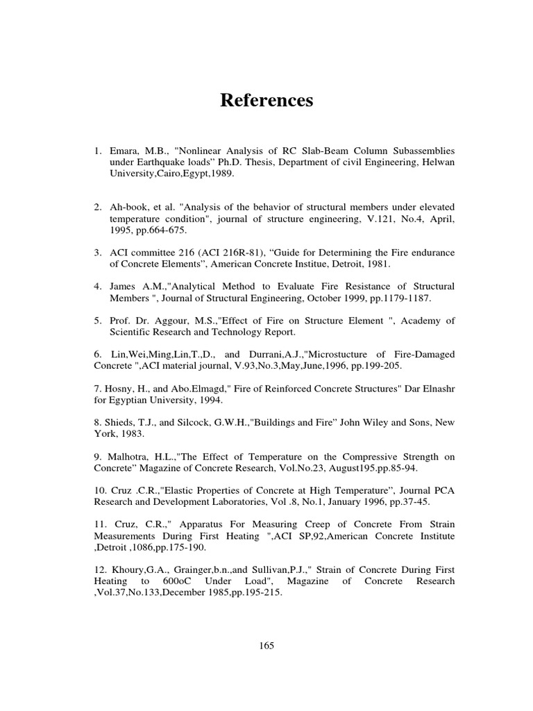 References | PDF | Reinforced Concrete | Concrete