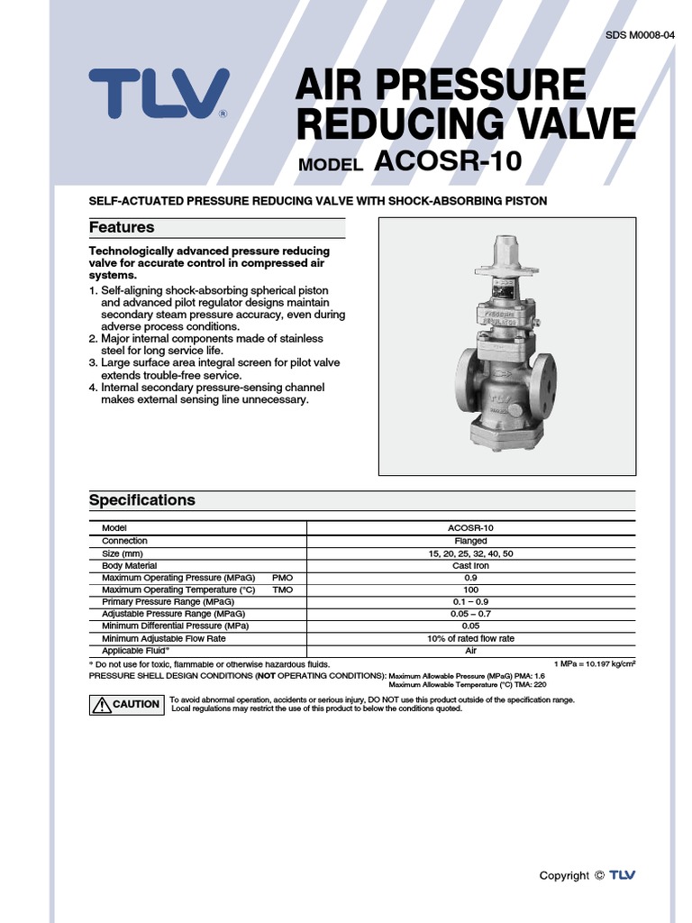 Pressure Reducing Valve For Air | PDF | Valve | Flow Measurement