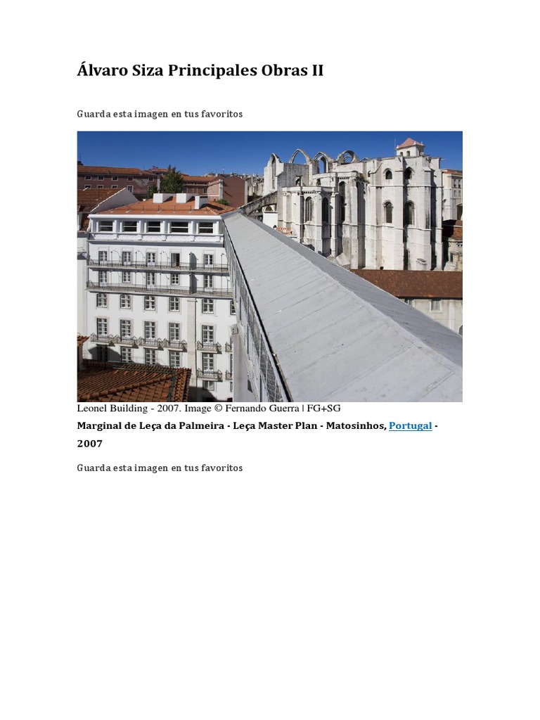 Álvaro Siza Principales Obras II | PDF | Portugal