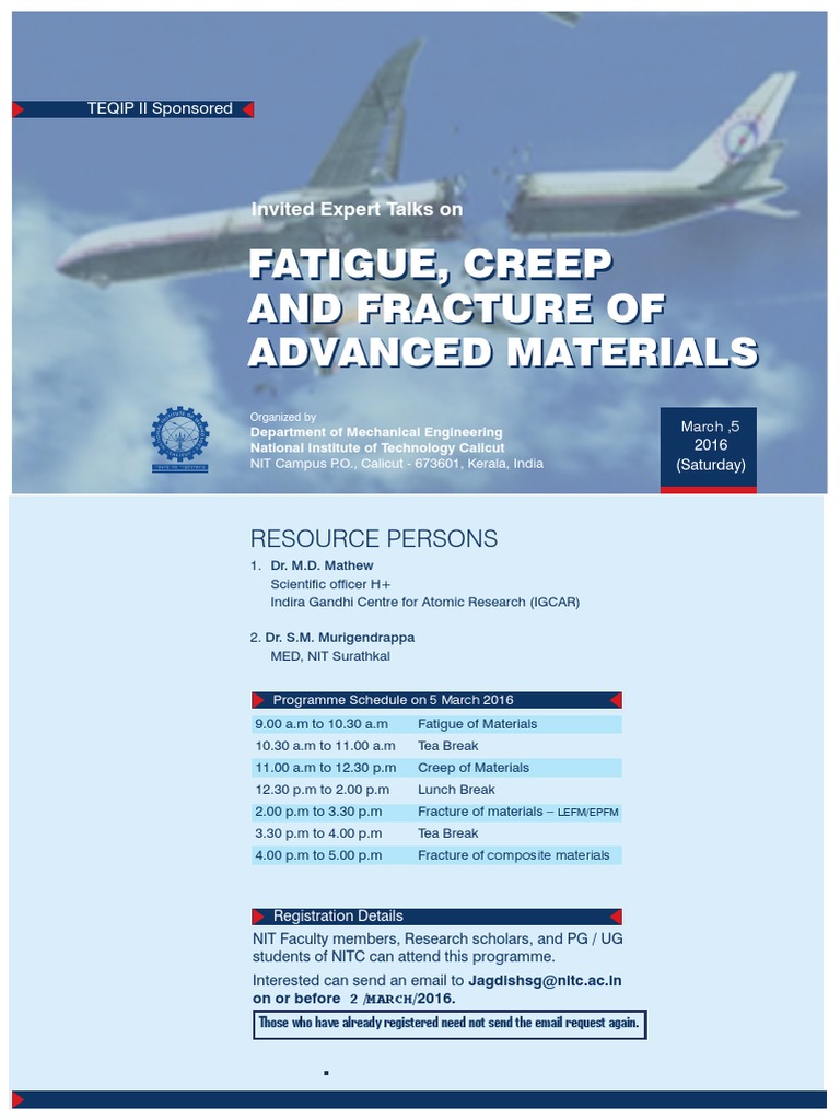 Fatigue, Creep and Fracture of Advanced Materials | PDF | Metallurgy ...
