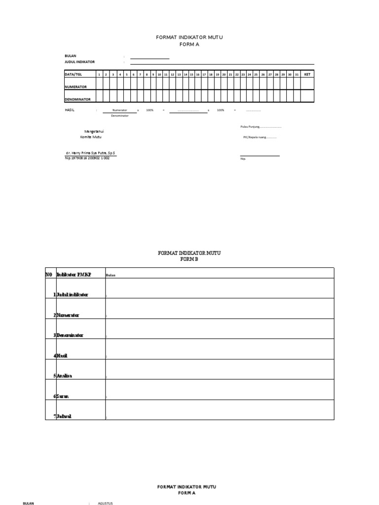 FORM A DAN B INDIKATOR MUT | PDF