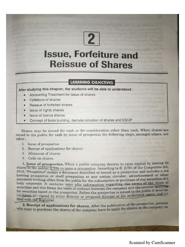Forfeiture and Reissue of Shares Guide | PDF