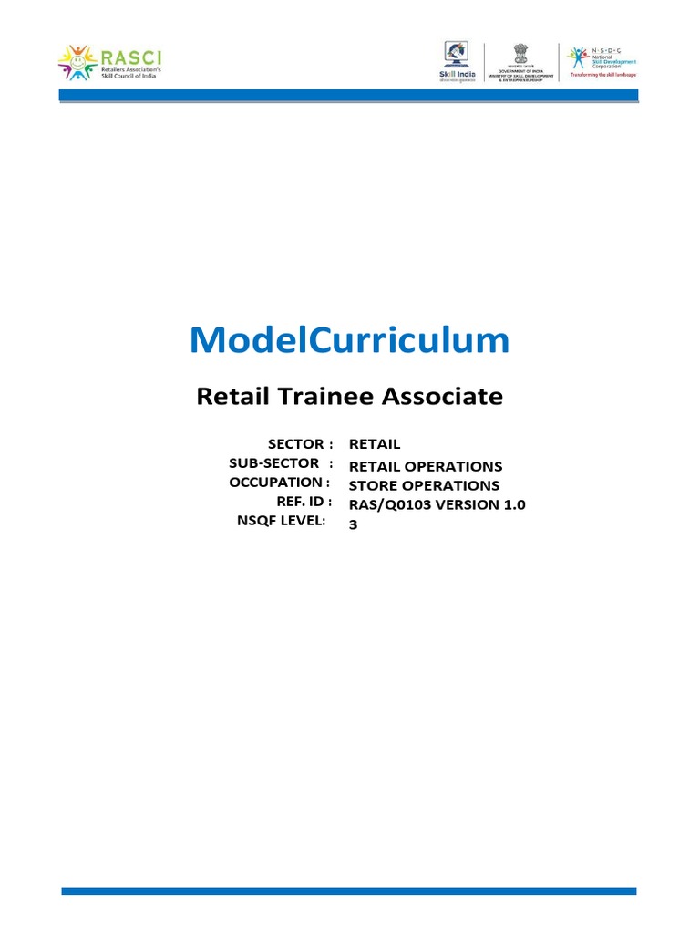 Modelcurriculum: Retail Trainee Associate | PDF | Point Of Sale | Barcode