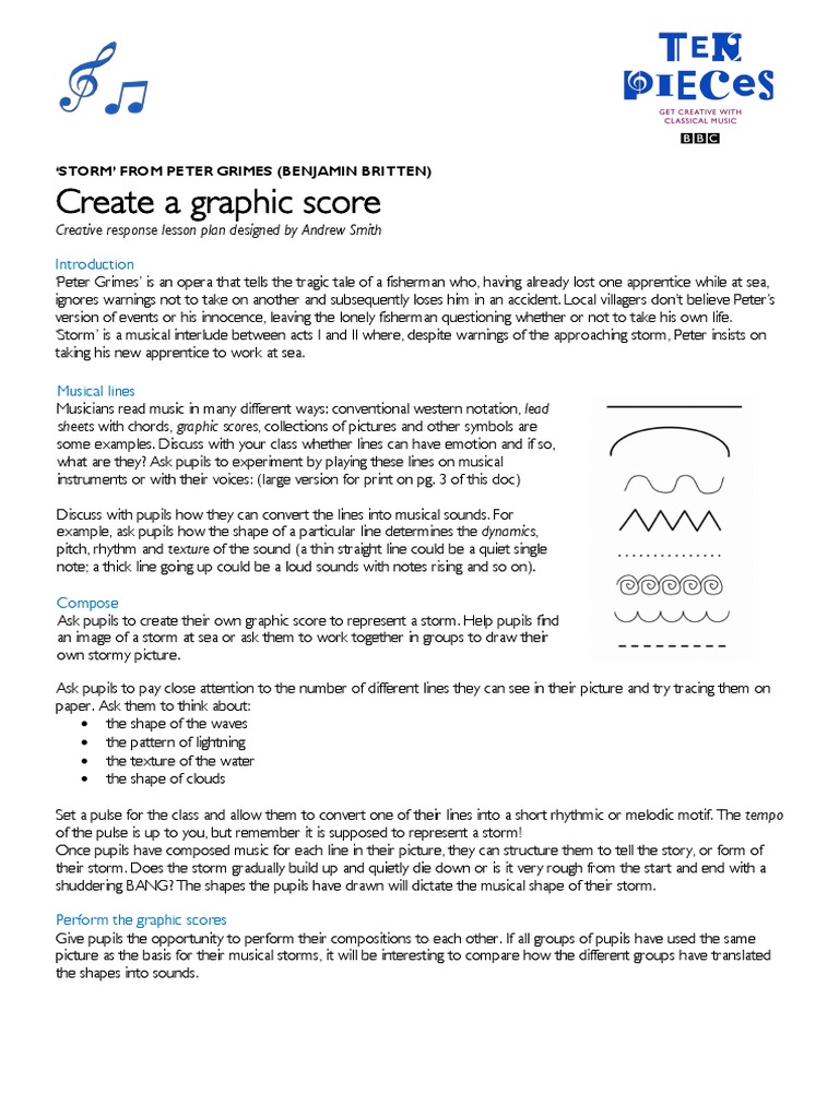 Create A Graphic Score: Creative Response Lesson Plan Designed by ...