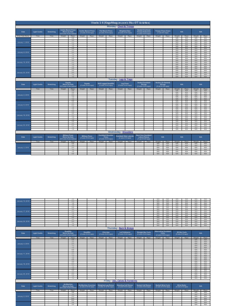 Monday - : Chest & Triceps | PDF | Physical Exercise | Weight Training