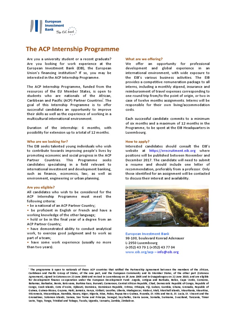 The ACP Internship Programme: What Are We Offering? | PDF