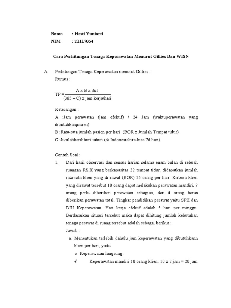 Tugas Perhitungan Gilles Dan Wisn | PDF