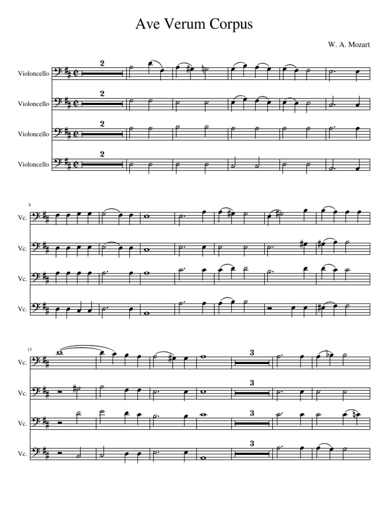 Ave Verum Corpus-Score and Parts | PDF | Wolfgang Amadeus Mozart ...