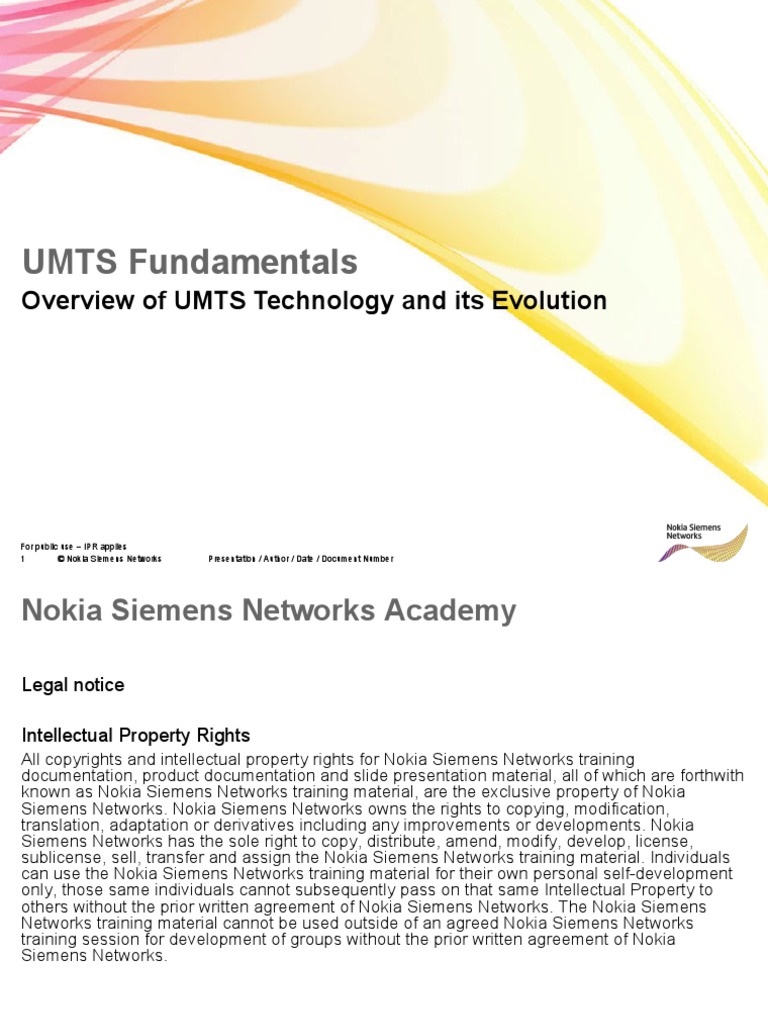 UMTS Fundamentals: Overview of UMTS Technology and Its Evolution | PDF ...