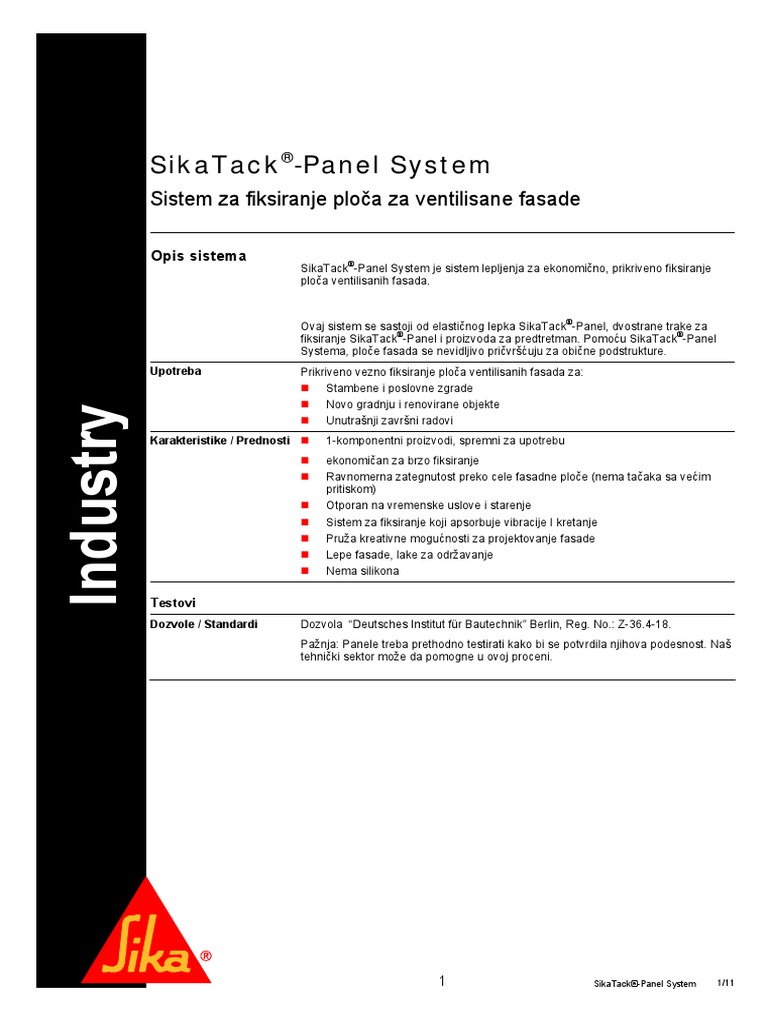 TL-Sika Tack-Panel System | PDF