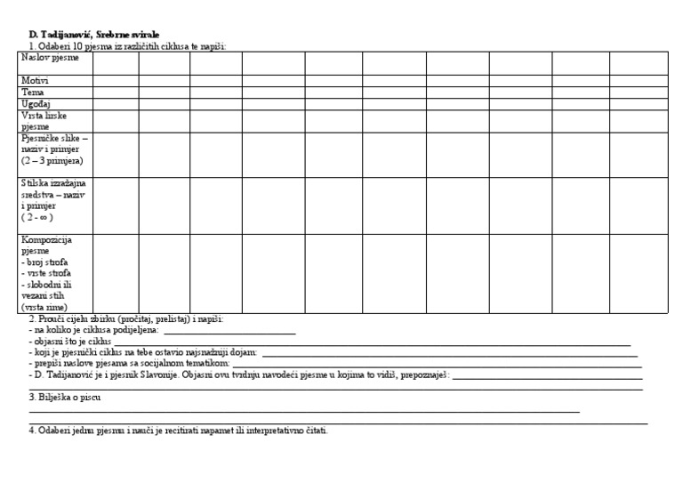 D. Tadijanovic - Radni List | PDF