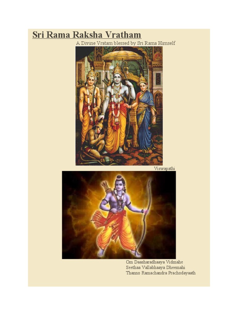 Sri Rama Raksha Vratham | PDF | Rama | Sita