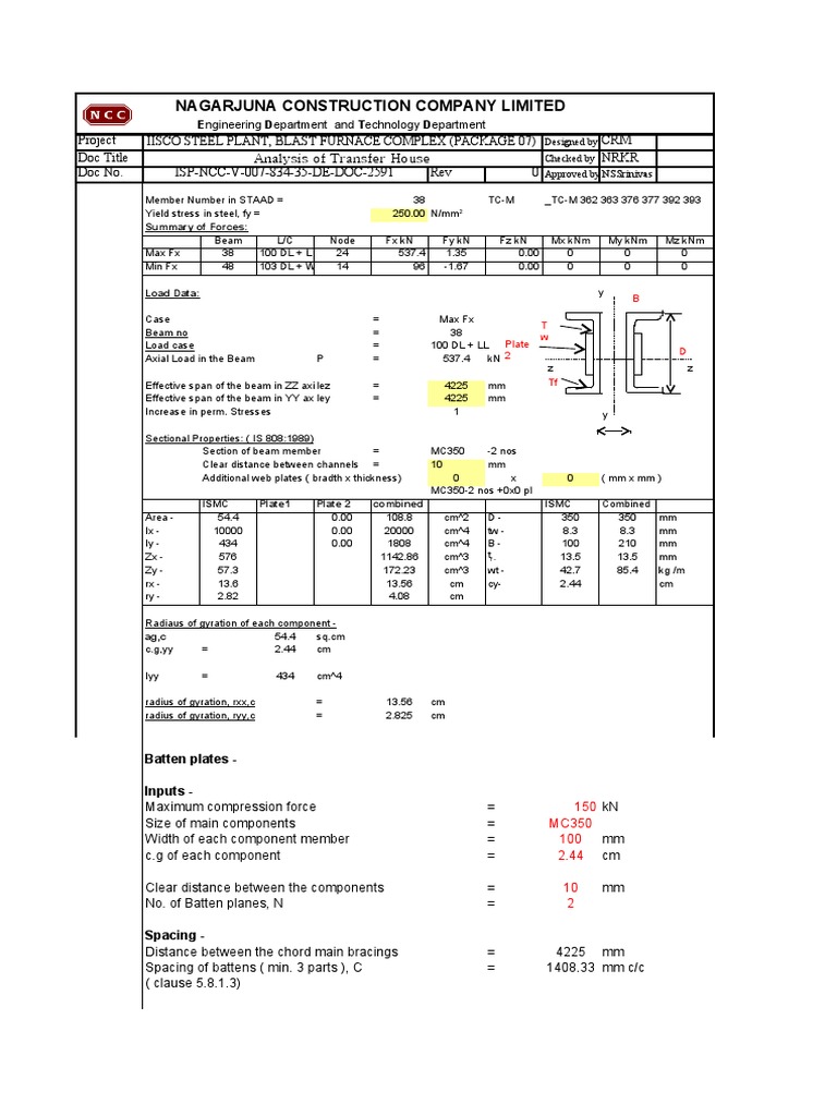 BFC4 - Batten-Plate | PDF | Shear Stress | Bending