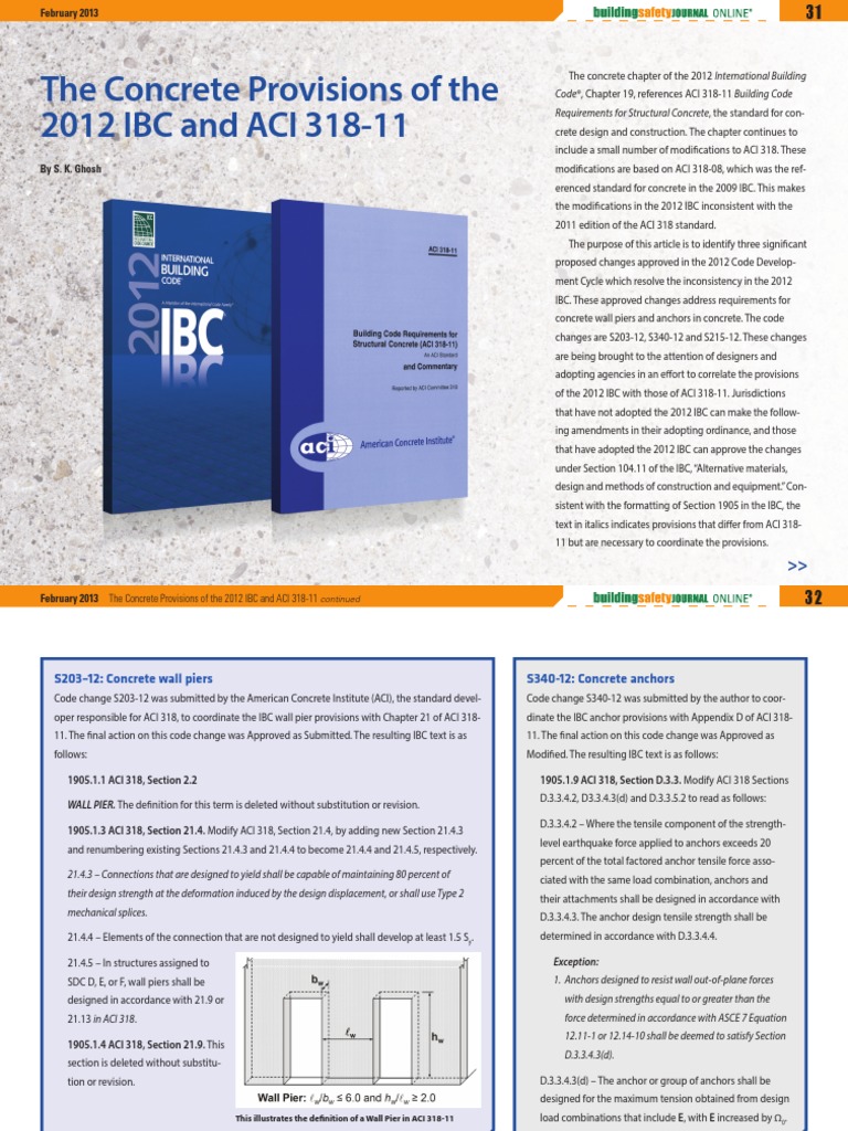 The Concrete Provisions of The 2012 IBC and ACI 318-11 | PDF | Screw | Building Technology