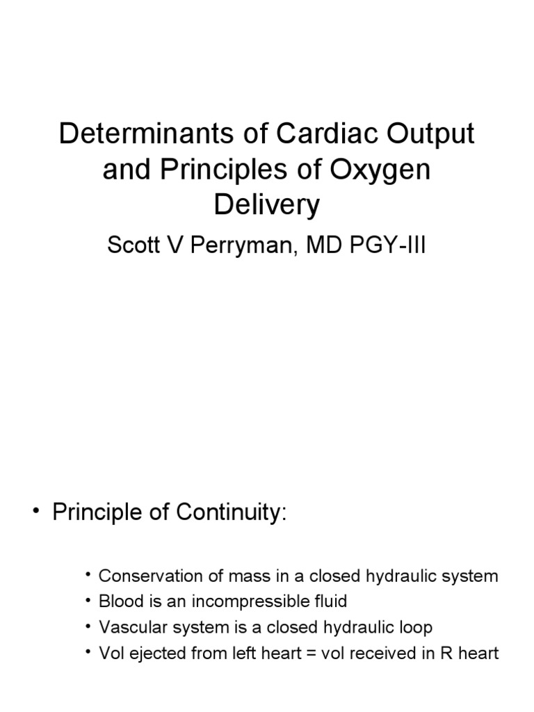 Determinants of Cardiac Output and Principles of Oxygen | PDF | Heart ...