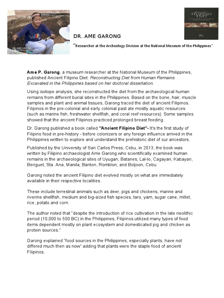 Dr. Ame Garong ": Ame P. Garong, A Museum Researcher at The National ...