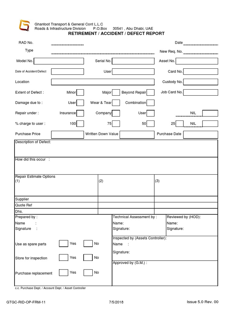 GTGC-RID-OP-FRM-11 Defect Report | PDF | Business | Service Industries