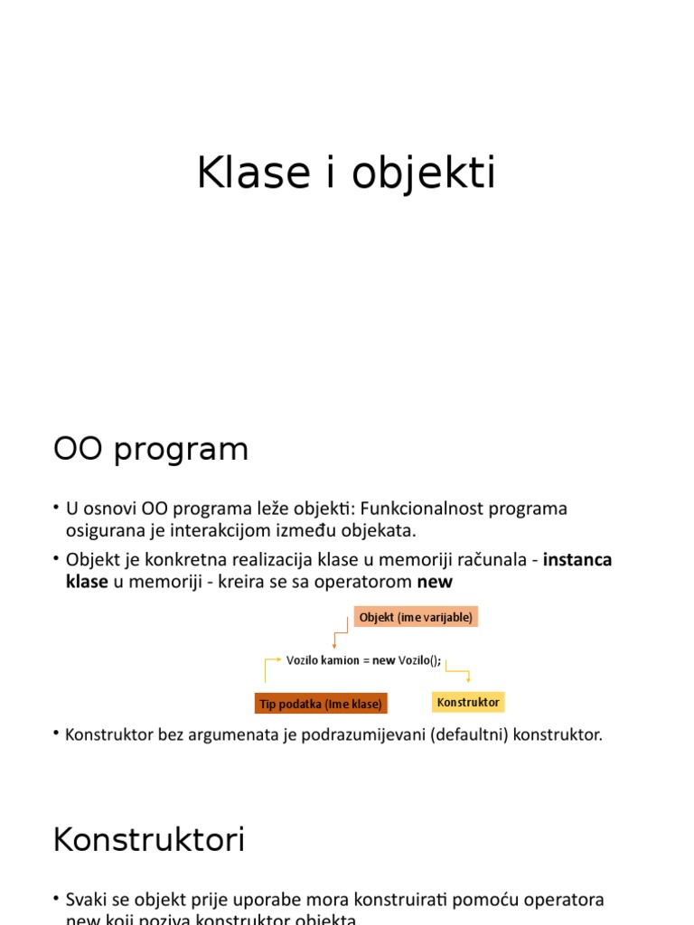 Klase I Objekti | PDF