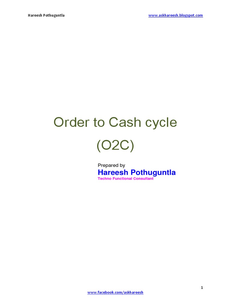 Order To Cash Cycle O2C | PDF | Finance & Money Management