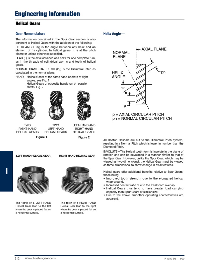 Helical Gear Nomenclature and Formulas | PDF | Gear | Machines