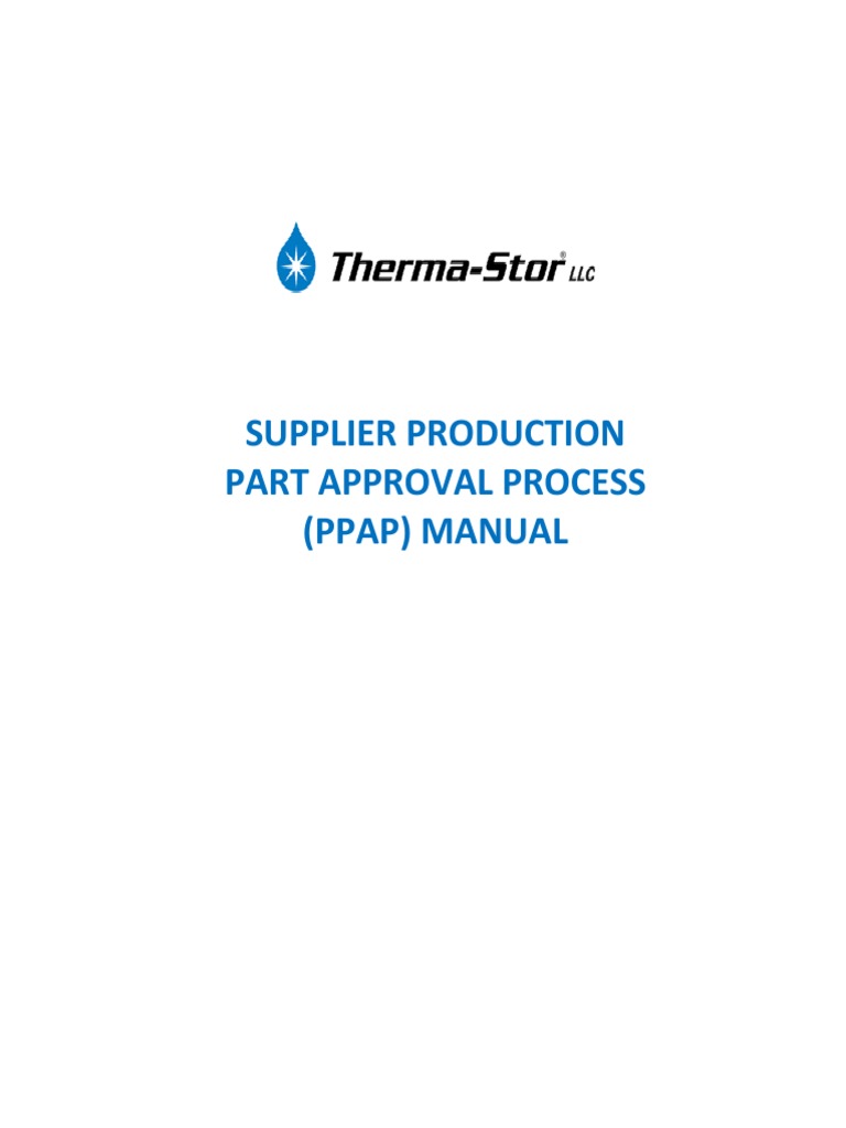 Supplier Production Part Approval Process (Ppap) Manual | Download Free ...