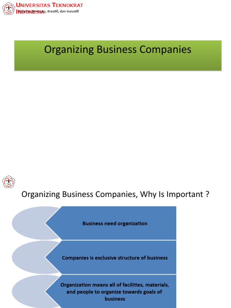 Organizing Business Companies Organizing Business Companies: Disiplin ...