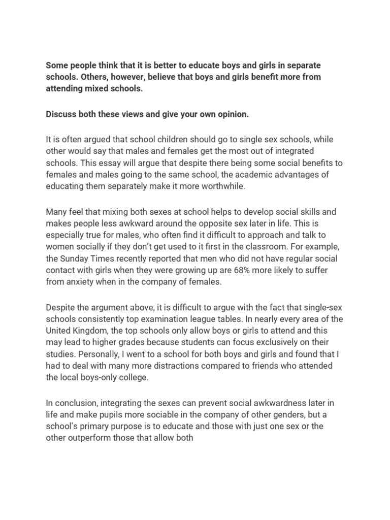 5.discussion-Some People Think That It Is Better To Educate Boys and ...