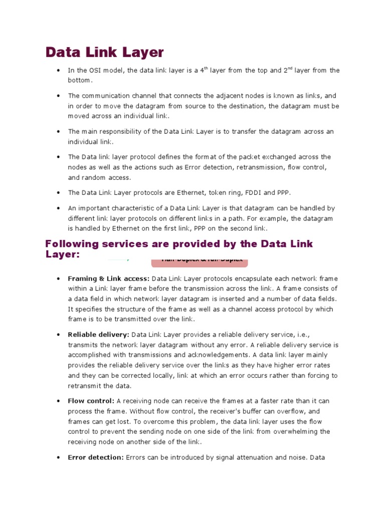 Data Link Layer Process