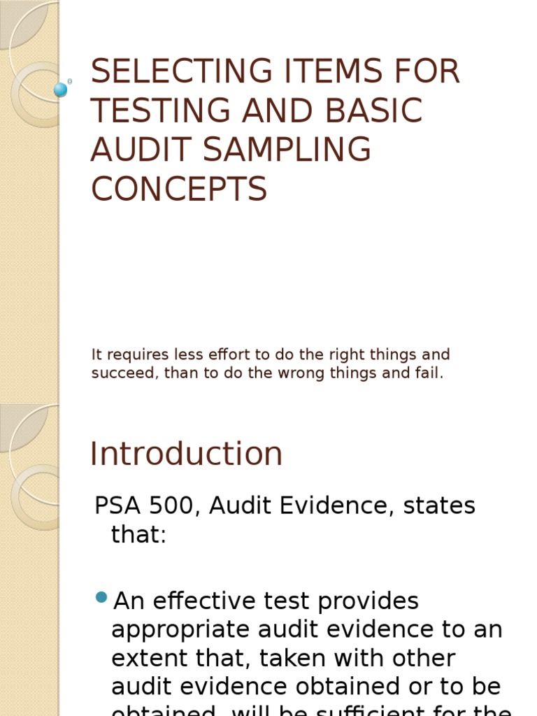Audit Sampling Fundamentals: Key Concepts for Selecting Audit Tests and ...