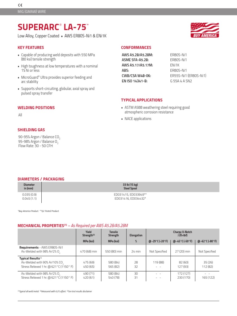 Superarc LA-75: Conformances Key Features | PDF | Materials | Applied ...