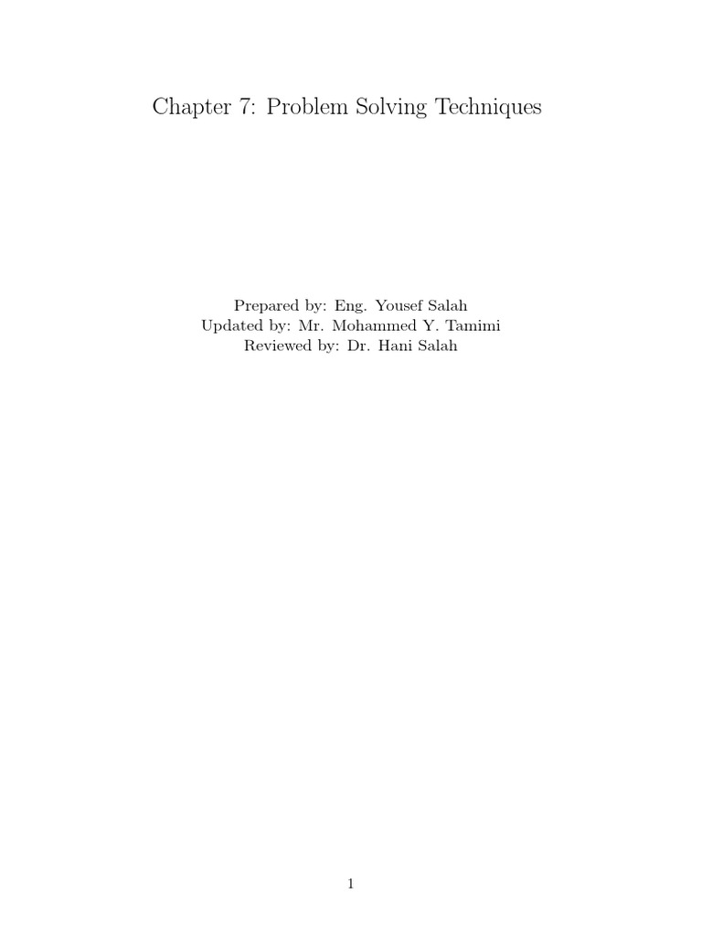 Chapter 7: Problem Solving Techniques | PDF | Computer Program | Programming