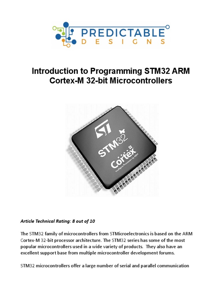 Introduction To Programming Stm32 Arm Cortex M 32 Bit Microcontrollers Pdf Microcontroller