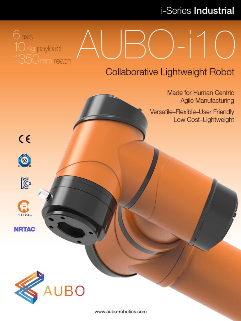 Aubo I10 Brochure 2019 PDF | PDF | Robot | Robotics