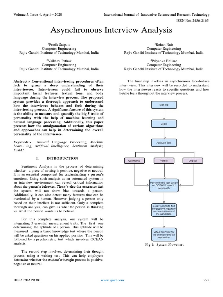 Asynchronous Interview Analysis | PDF