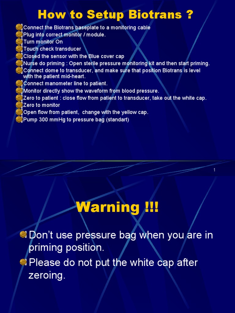 How To Setup Biotrans ? | PDF | Intravenous Therapy | Vein