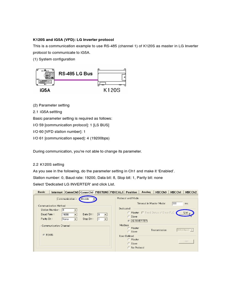 LS Inverter (K120S - iG5A) Truyền Thông | PDF | Electrical Engineering ...