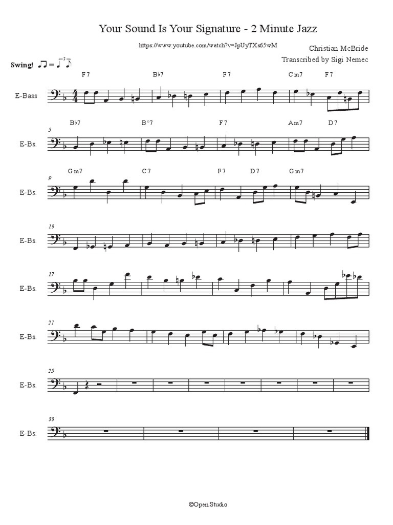 Christian McBride Blues Transcript - Partitur | PDF | Divertissement (Général) | Loisirs