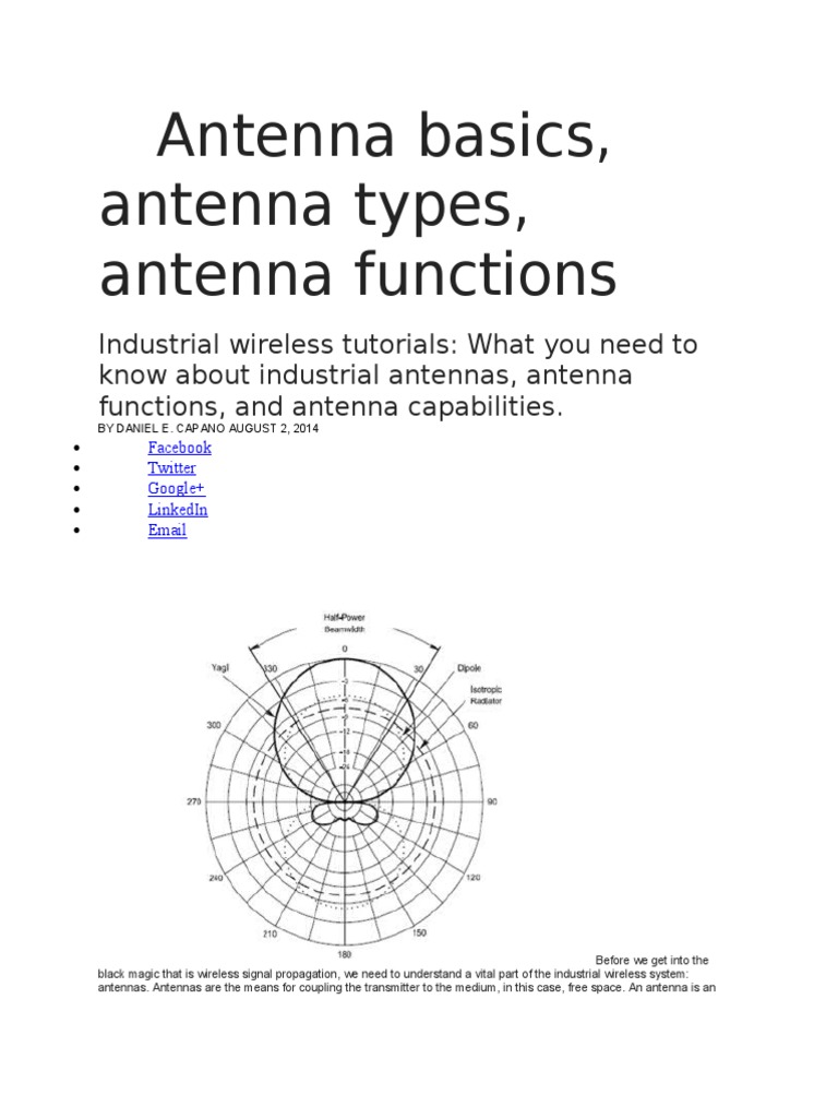 Antenna Basics, Antenna Types, Antenna Functions | PDF | Antenna (Radio ...