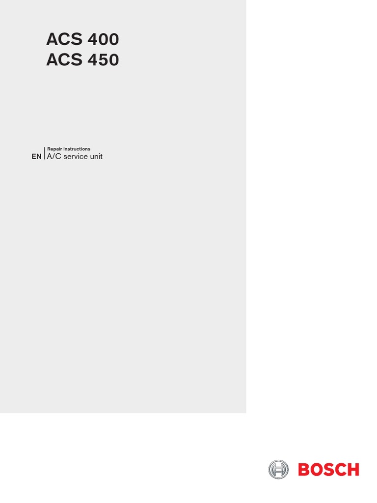 ACS 400 ACS 450: A/C Service Unit | PDF | Air Conditioning | Valve