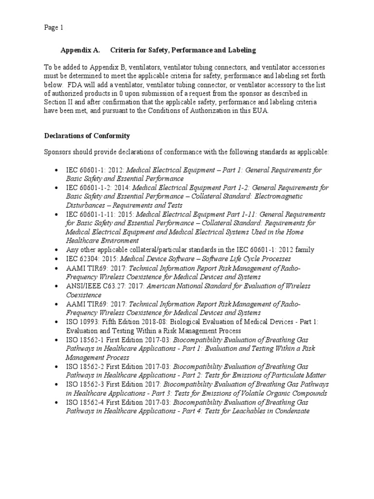 Appendix A. Criteria For Safety, Performance and Labeling | PDF ...