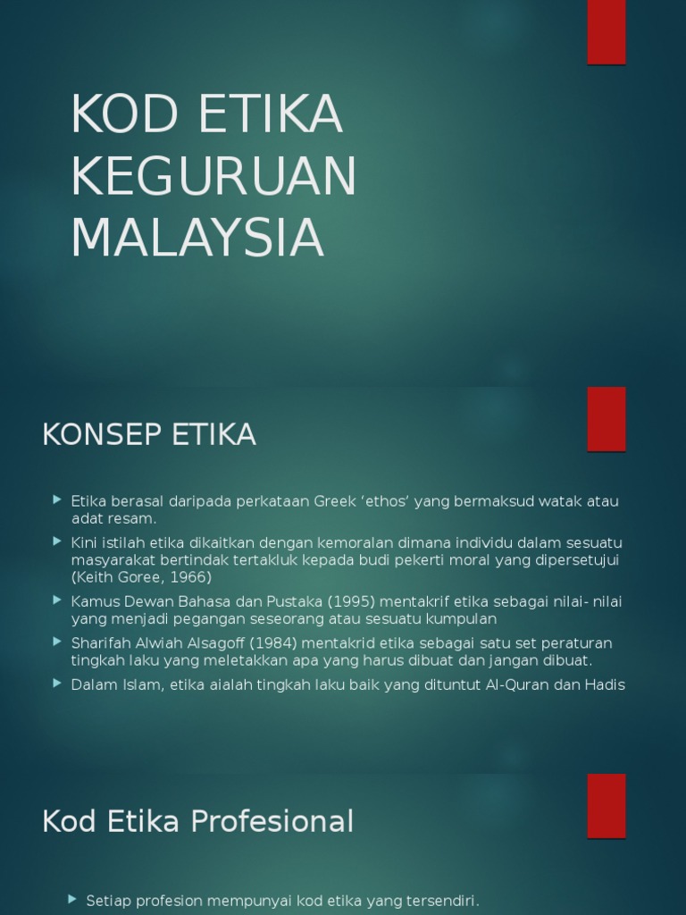 Kod Etika Keguruan Malaysia | PDF