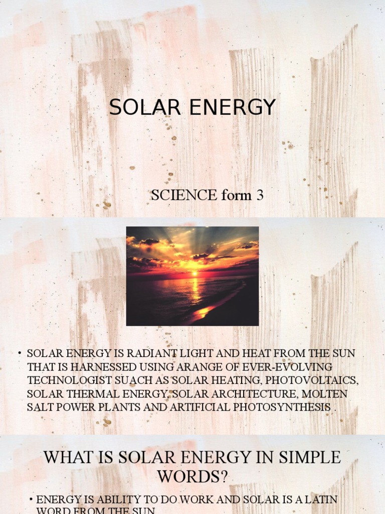 Solar Energy Sains Tingkatan 3 | PDF