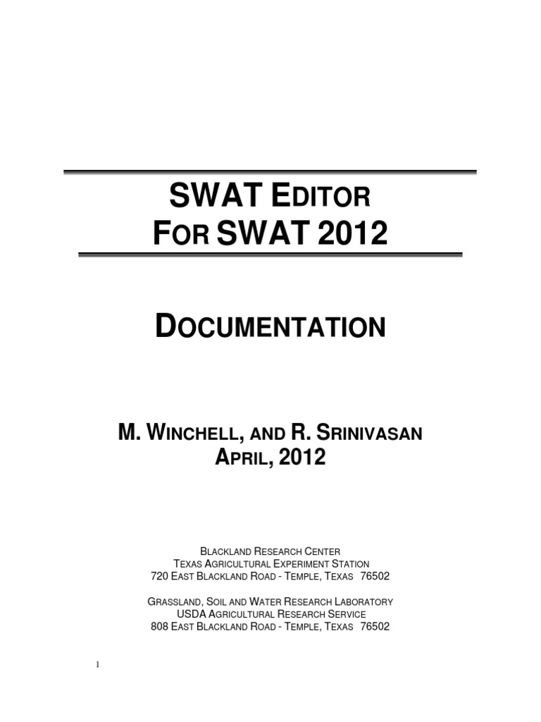 SWAT Editor Documentation for 2012 | PDF | Databases | Directory ...