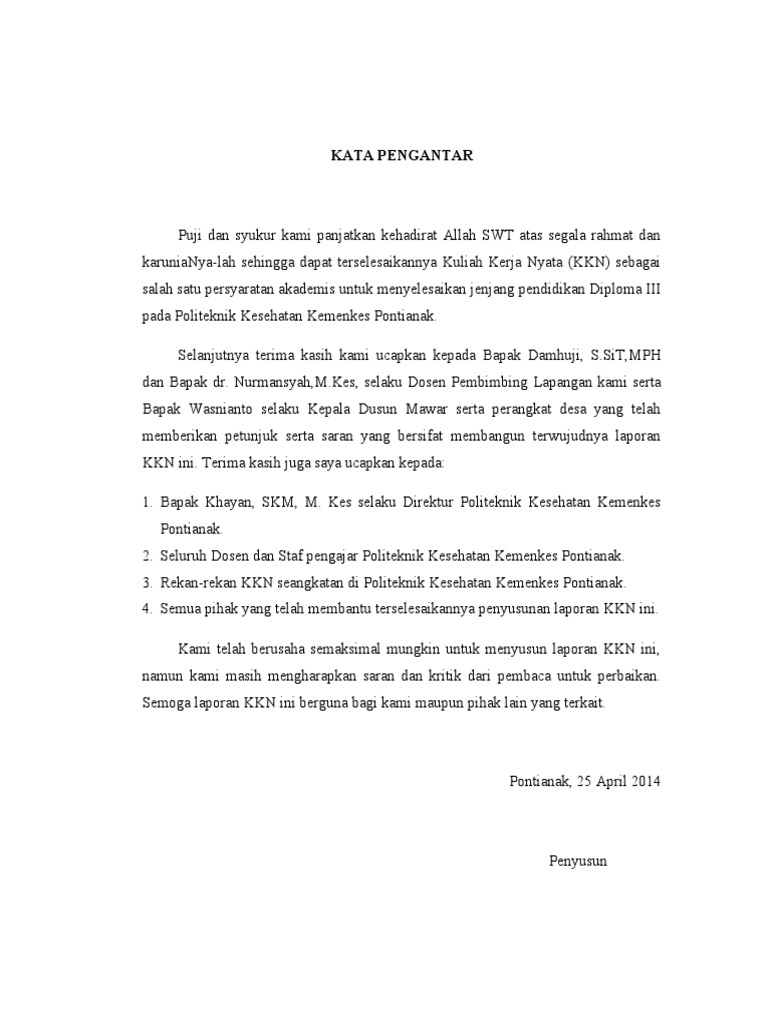 Kata Pengantar KKN | PDF