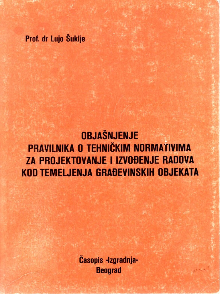 Tumacenje Pravilnika Za Fundiranje - Lujo Suklje PDF | PDF