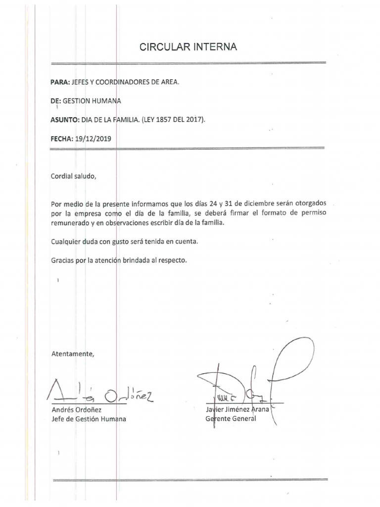 Circular Dia de La Familia PDF | PDF