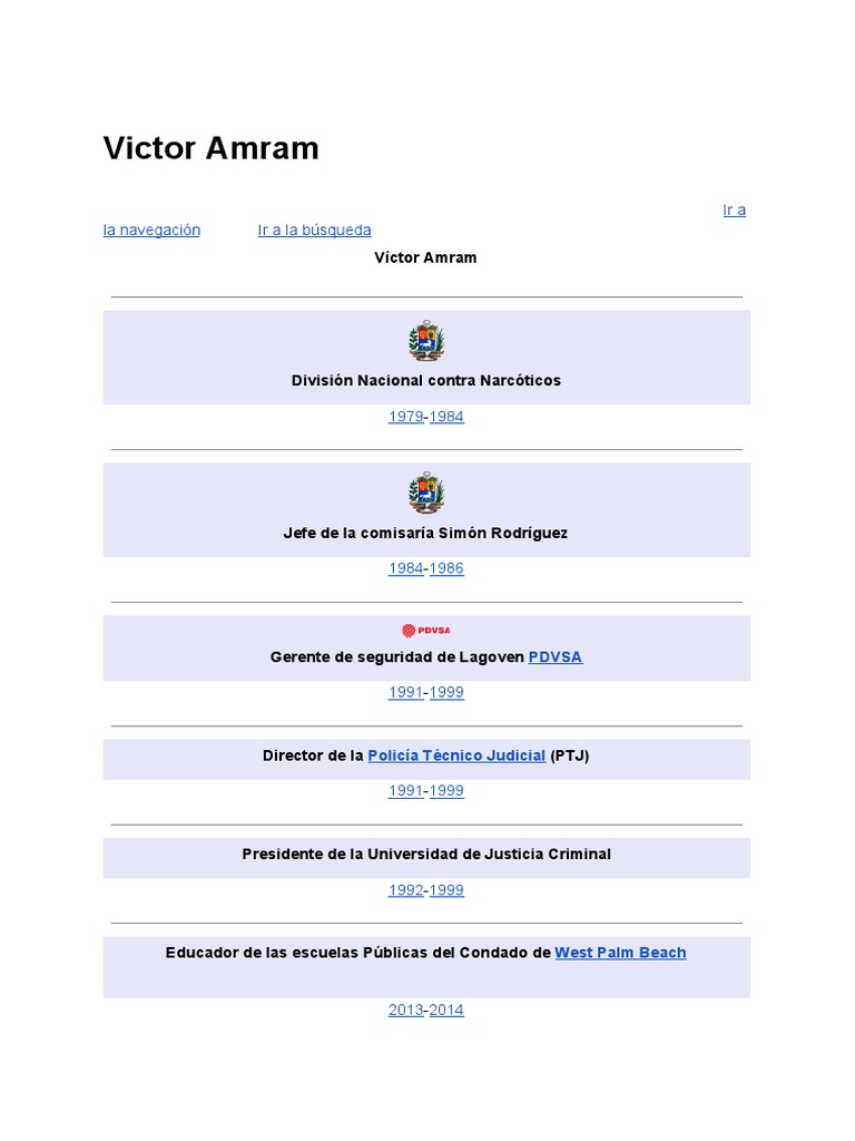 Victor Amram | PDF | Policía | Venezuela