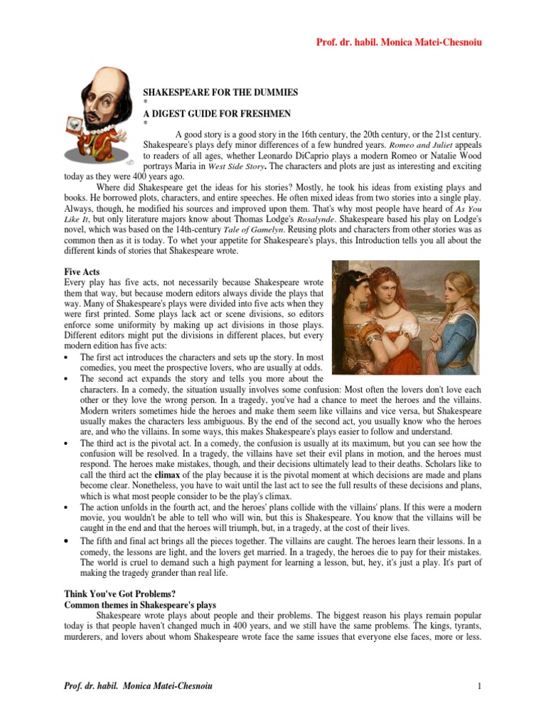 Shakespeare For The Dummies A Digest Guide For Freshmen | PDF | Iago ...