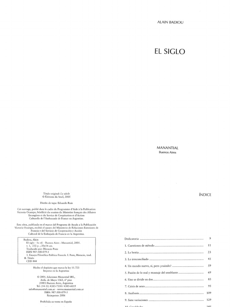 Badiou, Alain, - Pasión de Lo Real y Montaje Del Semblante - , en El ...
